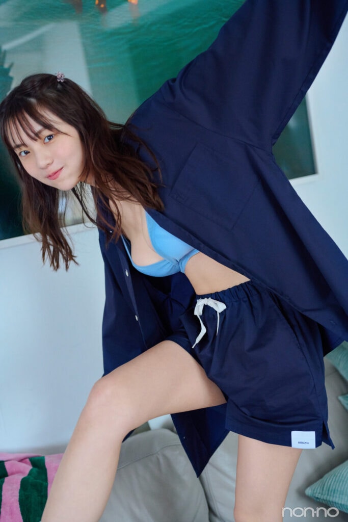 【菊地姫奈】彼とシェアorおそろいで着られるユニセックスルームウェア編【夏の肌見せルームウェア】 | コーディネート | non-no web